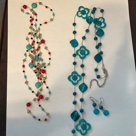 Jewelry | Two Teal Colored Necklaces | Poshmark
